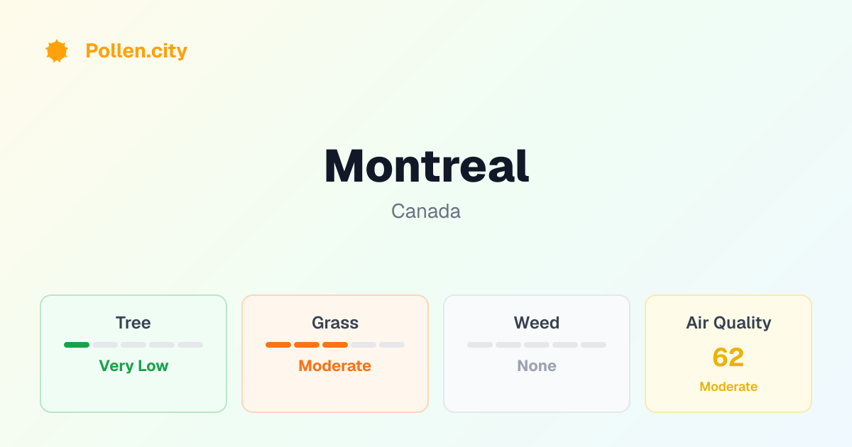 Montreal Pollen Count Today | Pollen.city