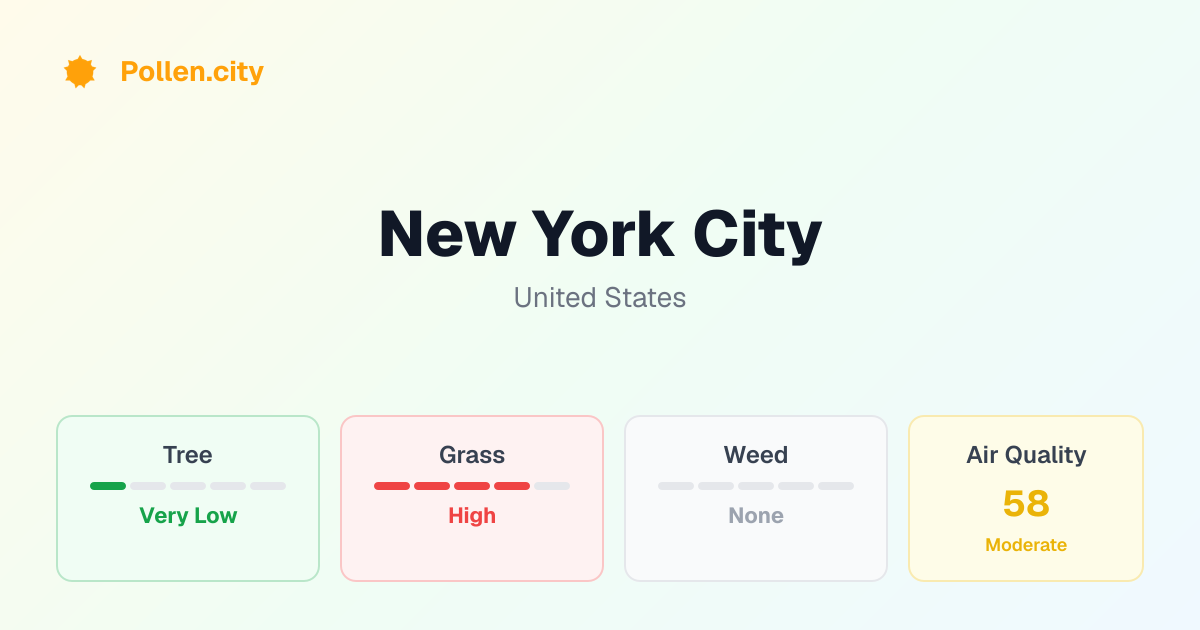 New York City Pollen Count Today | Pollen.city